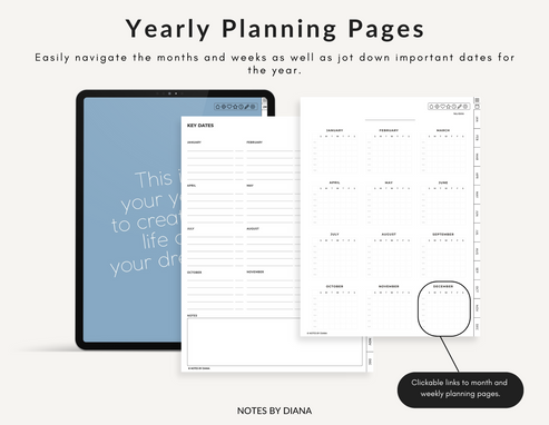 Self Care Digital Planner (Undated) - Notes by Diana